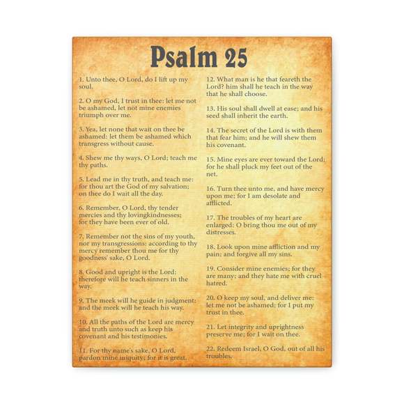 Express Your Love Gifts | Art | Scripture Sign Psalm 25 Chapter Gold Bible Canvas Christian Wall ...